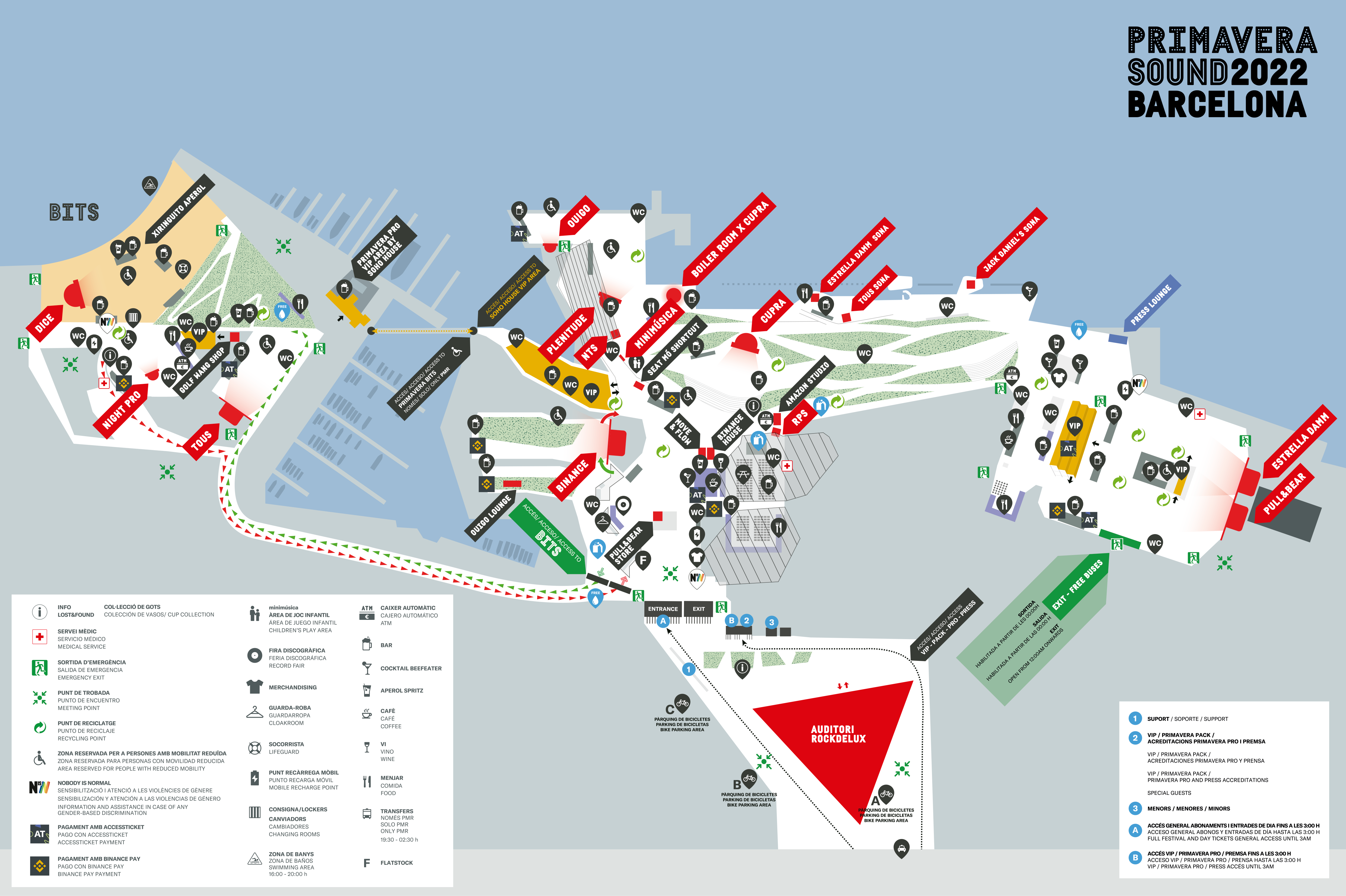 Festival Map - Primavera Sound Barcelona 2022